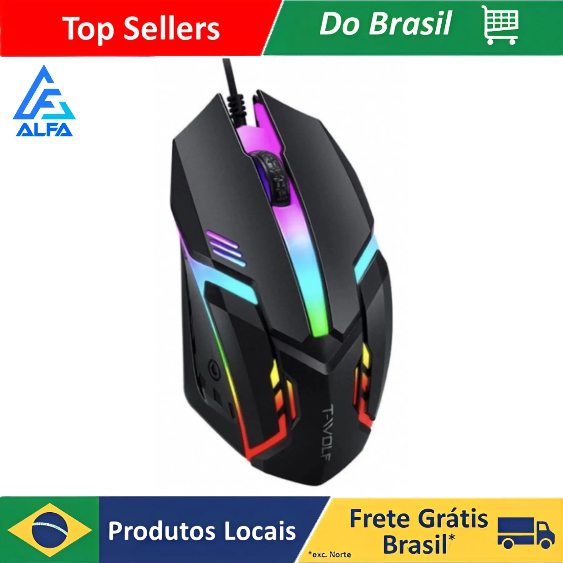 ALFA Mouse Gamer Usb 3200dpi Led Rgb Com Fio JX-M20 por R$ 23,40 - fórum Jogos